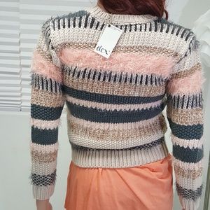 Dex | Sweaters | Dex Sweater S Multicolor Grey Peach Pink Beautiful ...